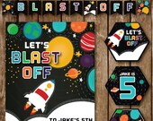 Space Birthday Let's Blast off Birthday Package - Etsy