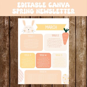 EDITABLE Canva Newsletter || Instant Download || Spring Newsletter ...