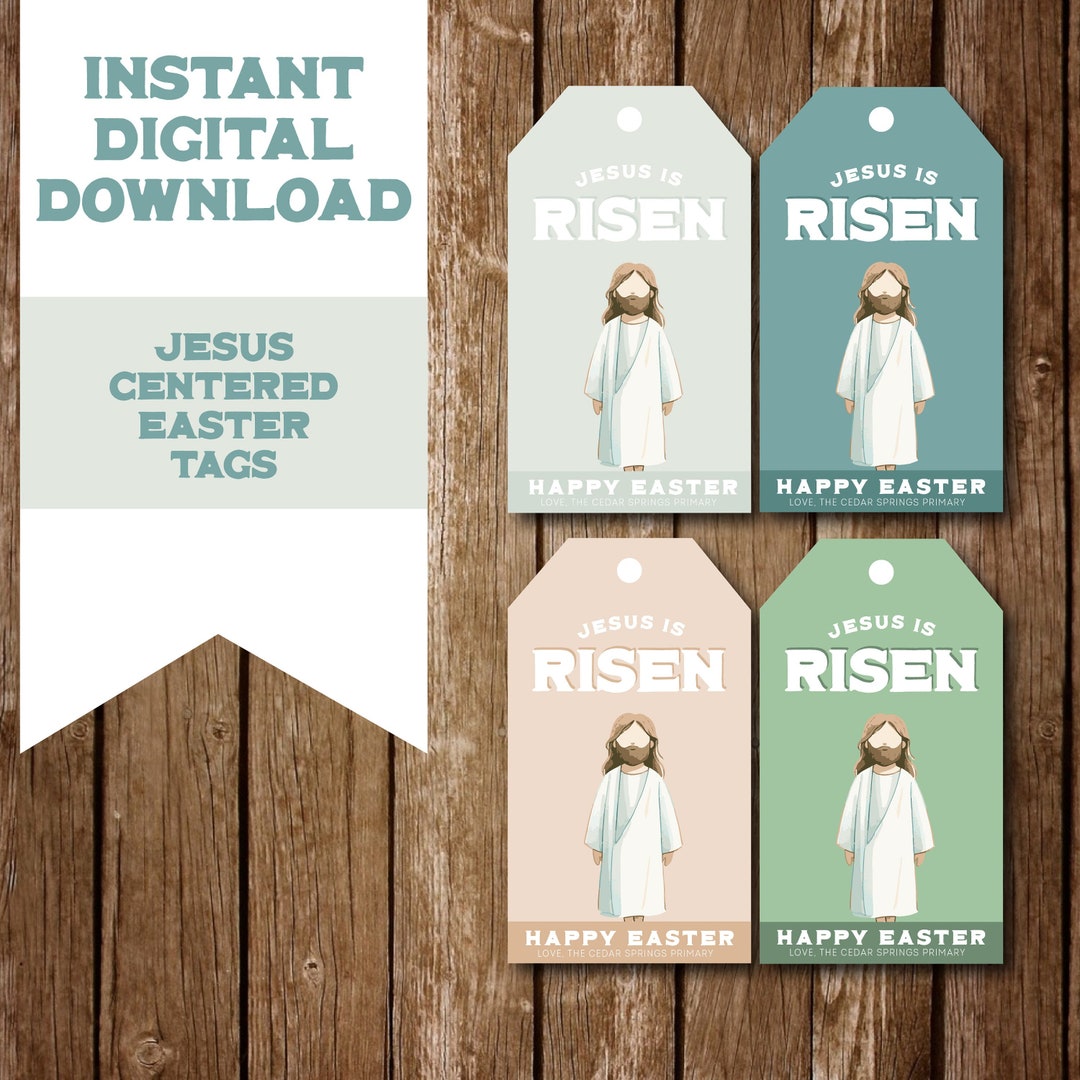 CHRIST CENTERED EASTER Tags || Jesus is Risen || Happy Easter ...