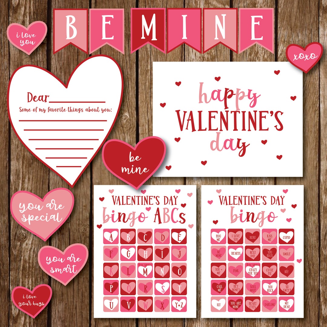 Valentine's Day Pack Valentine Bingo Decor Hearts Heart Attack February ...