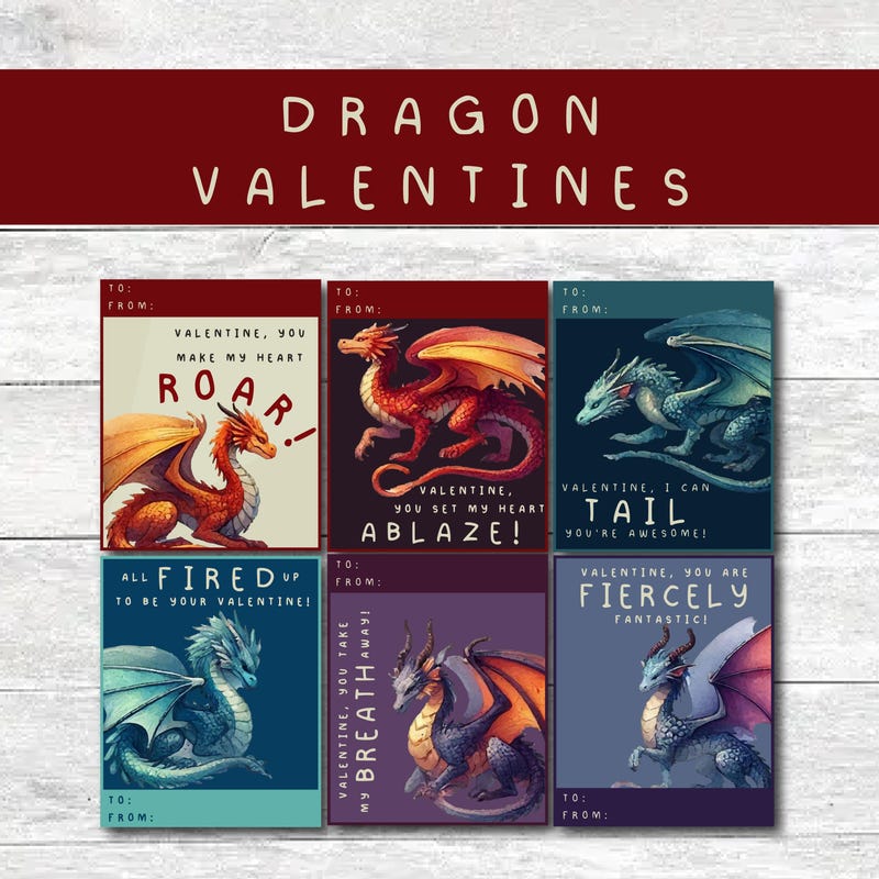 Dragon Valentines Cool - Etsy UK