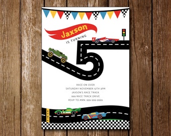 Race Car Fast Five Birthday Party Invitation Favor Tag - Etsy