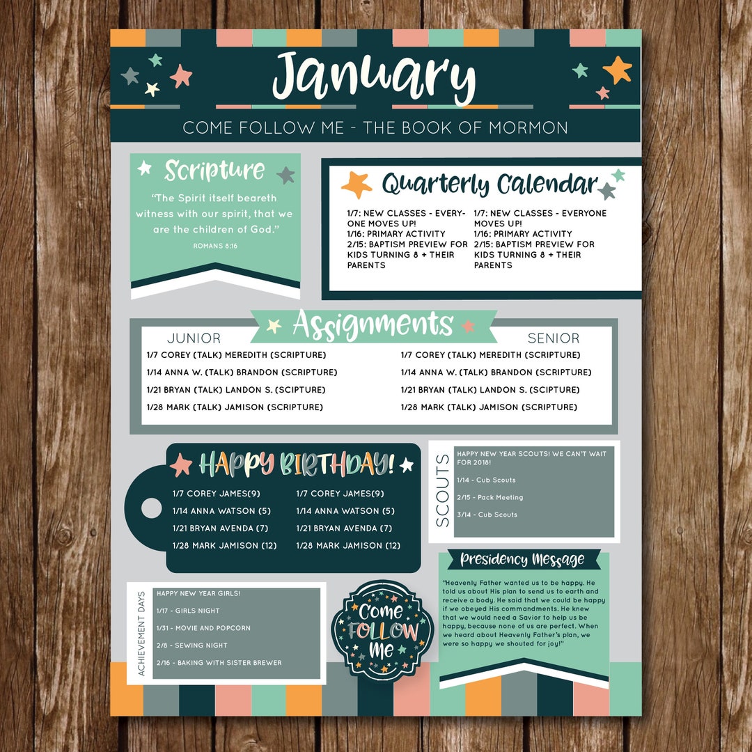 PRIMARY NEWSLETTER || Primary || Monthly Newsletter || Come Follow Me ...