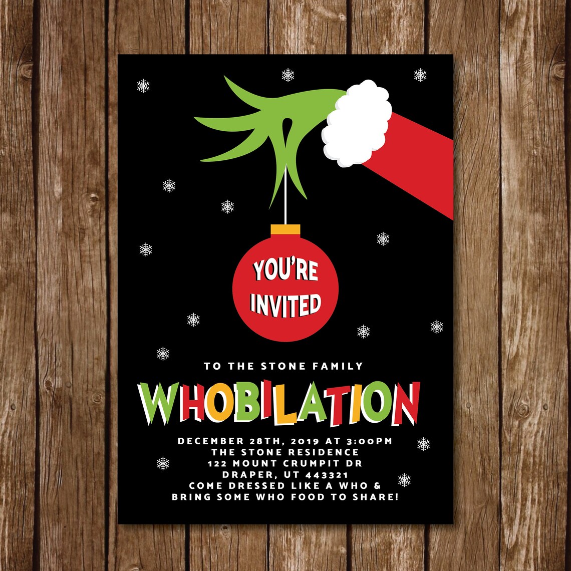 Grinch Party Whobilation Mount Crumpit Christmas - Etsy