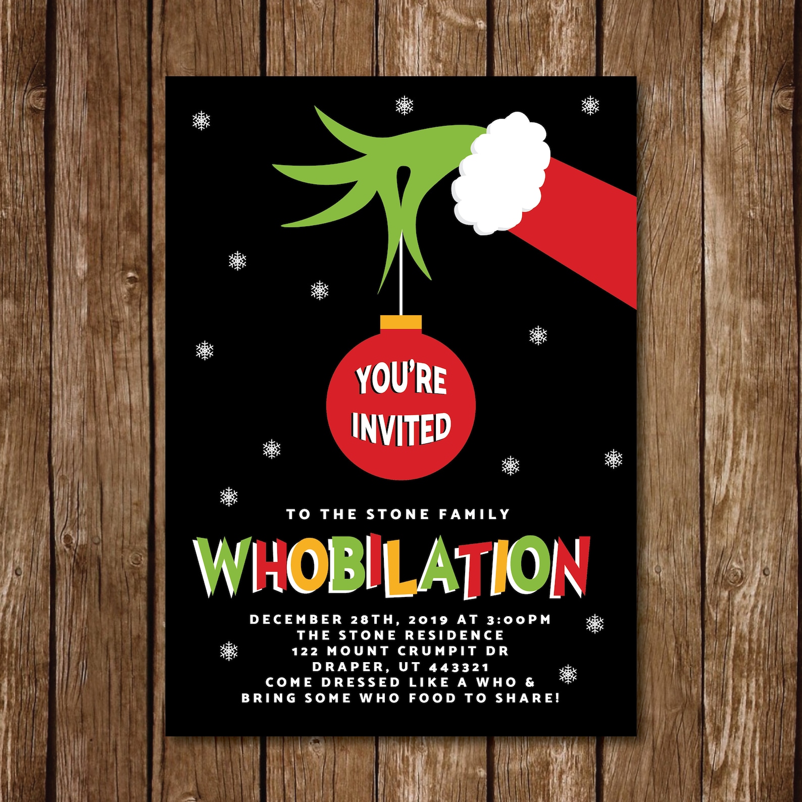 Grinch Party Whobilation Mount Crumpit Christmas - Etsy