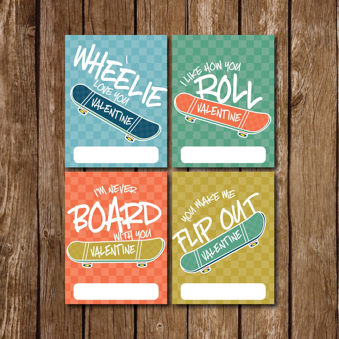 SKATE BOARD VALENTINE'S Day Cards Skate Board Tech - Etsy