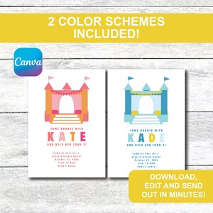 Bounce House Invite || CANVA Invite || Jump House || Bouncy House ...