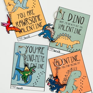 DINOSAUR Valentine's Cards || Dino Valentine's - Etsy