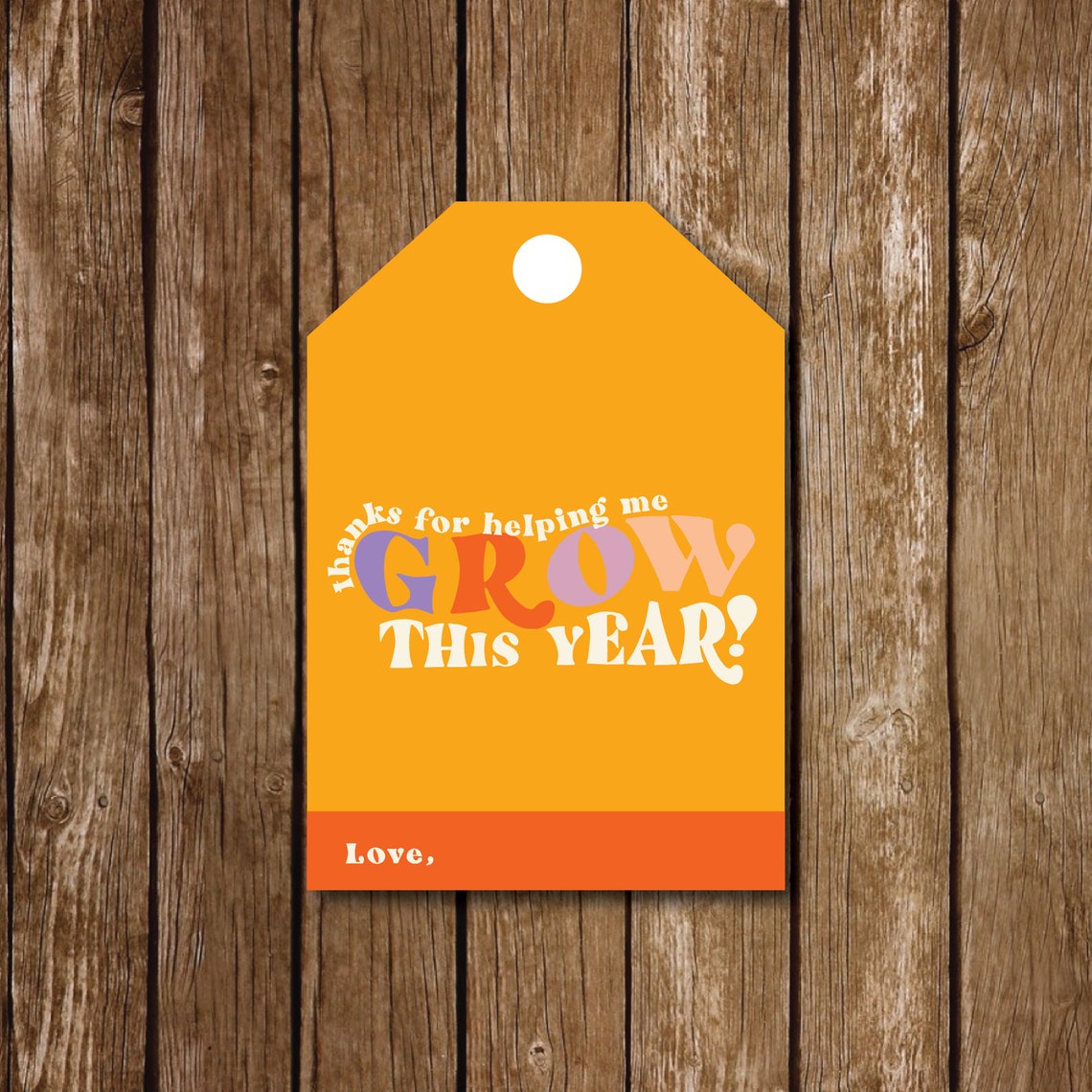 Thanks for Helping Me GROW This Year Teacher Appreciation Tag - Etsy