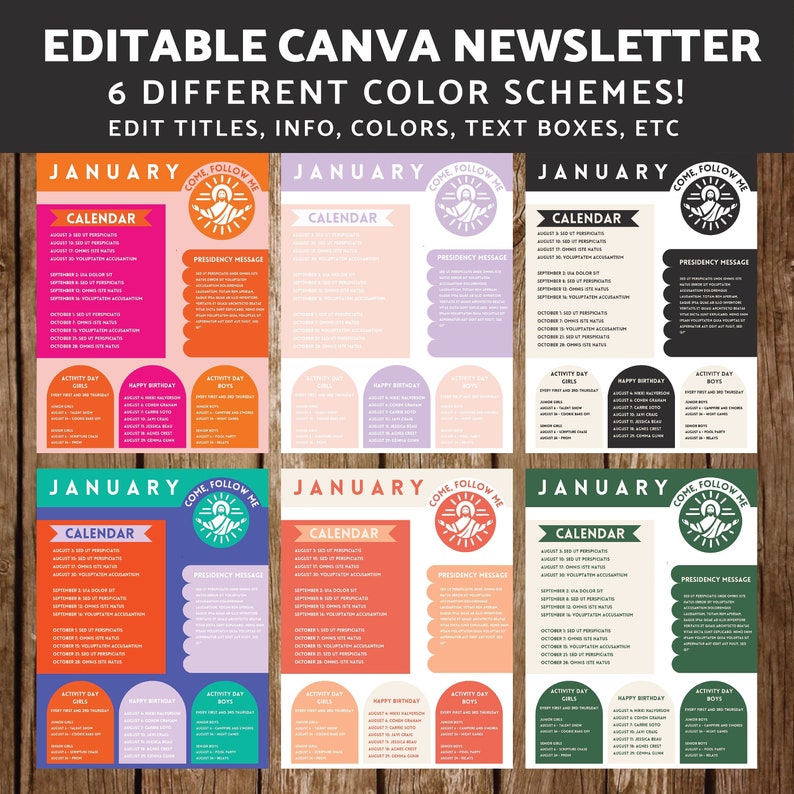 6 Editable Newsletters || Canva Template || Come Follow Me ...