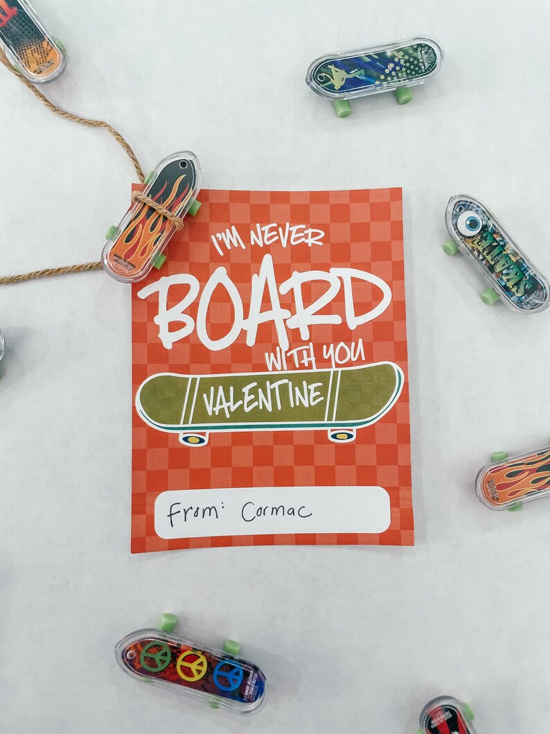SKATE BOARD VALENTINE'S Day Cards Skate Board Tech - Etsy