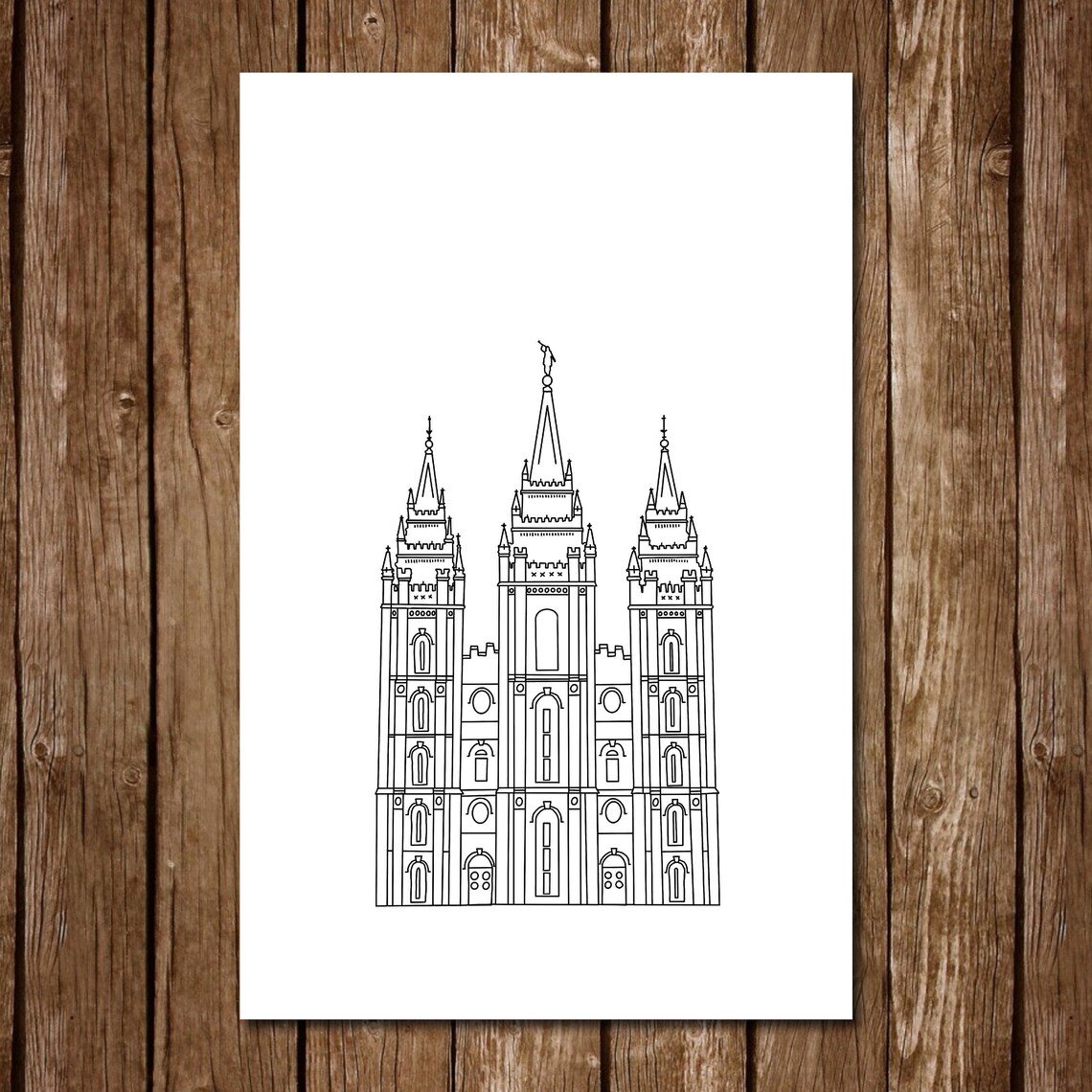 Salt Lake Temple Print Line Art Temple Sketch Home | Etsy