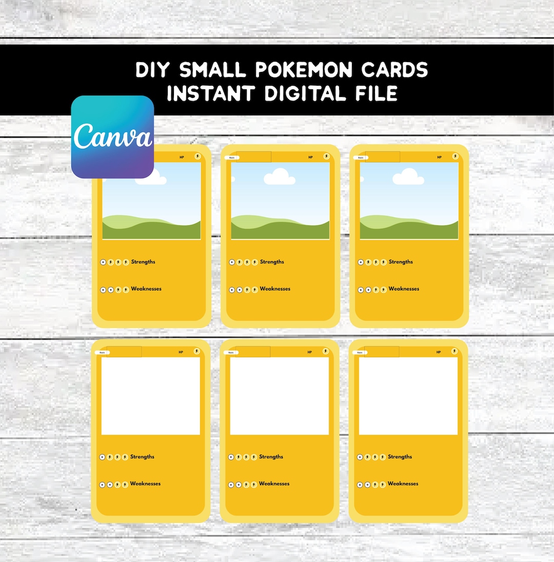 Small Pokemon DIY Pokemon Cards Party Favor DIY Pokemon Cards Digital ...