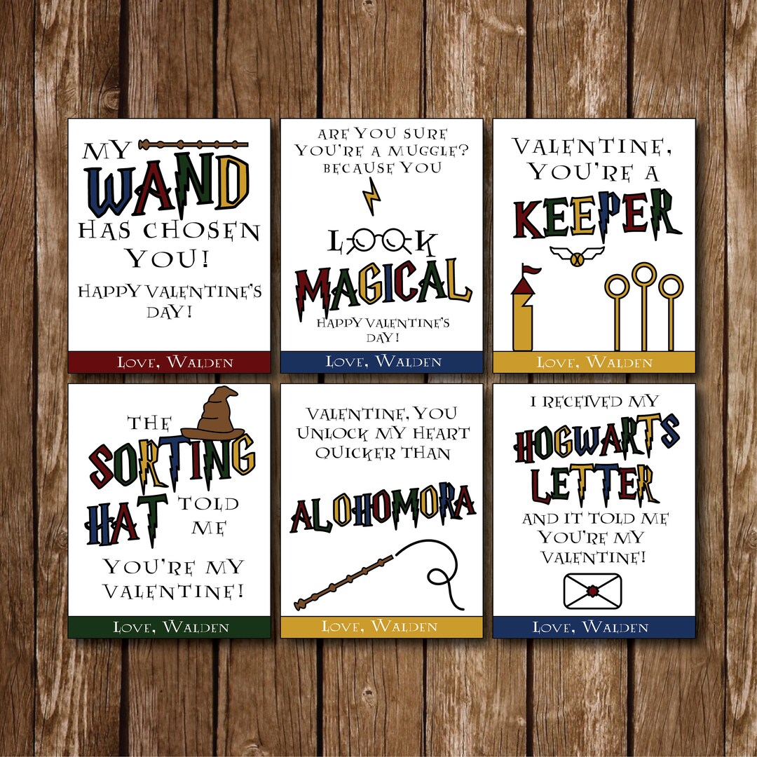 Wizard Valentine's Day Cards || Wizard and Witch || Magical || Wand ...