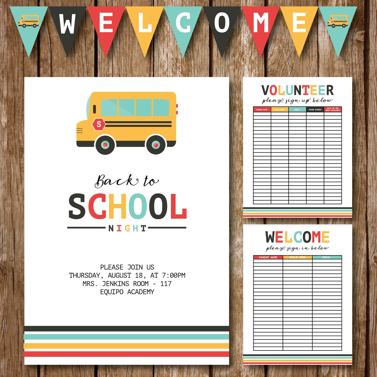 Back to School Night Invite Volunteer Sign Up Sheet | Etsy