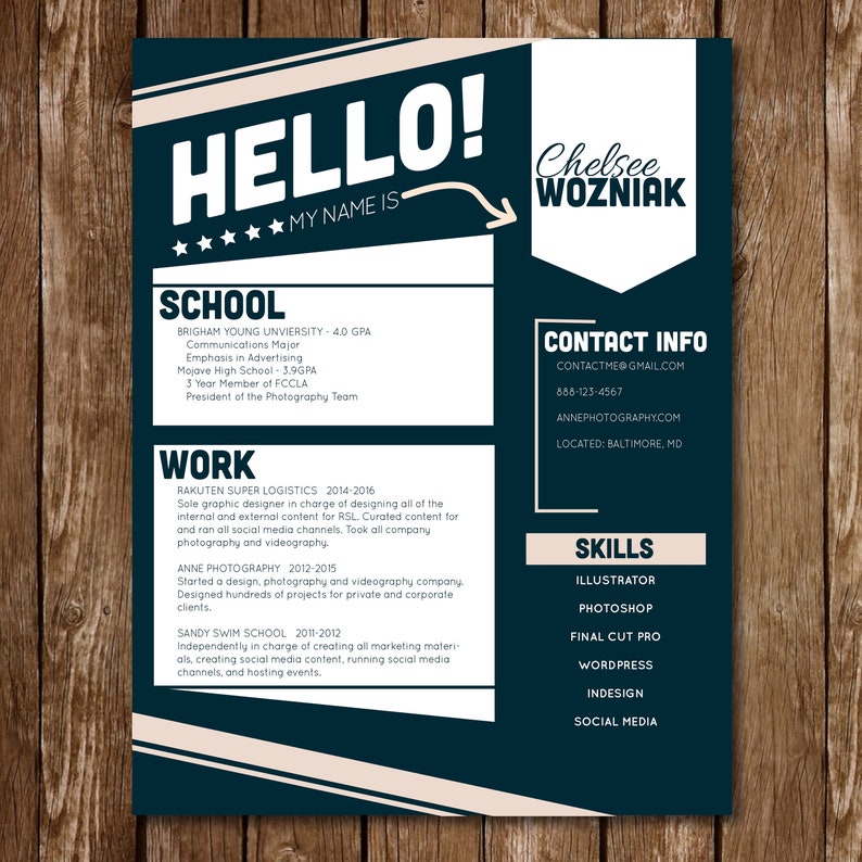 Creative Resume Hello Resume Instant Download Editable - Etsy