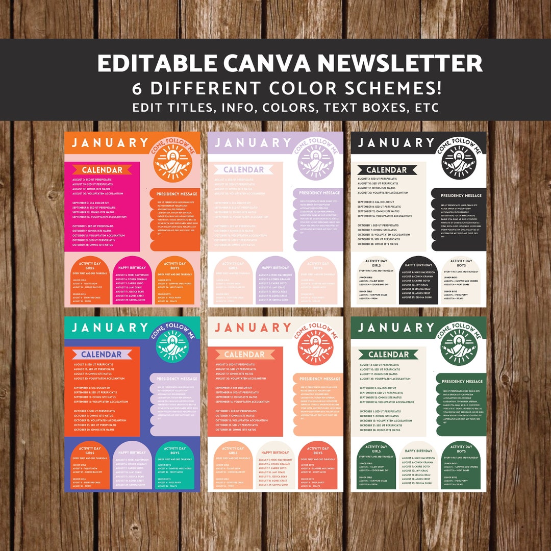 6 Editable Newsletters || Canva Template || Come Follow Me ...