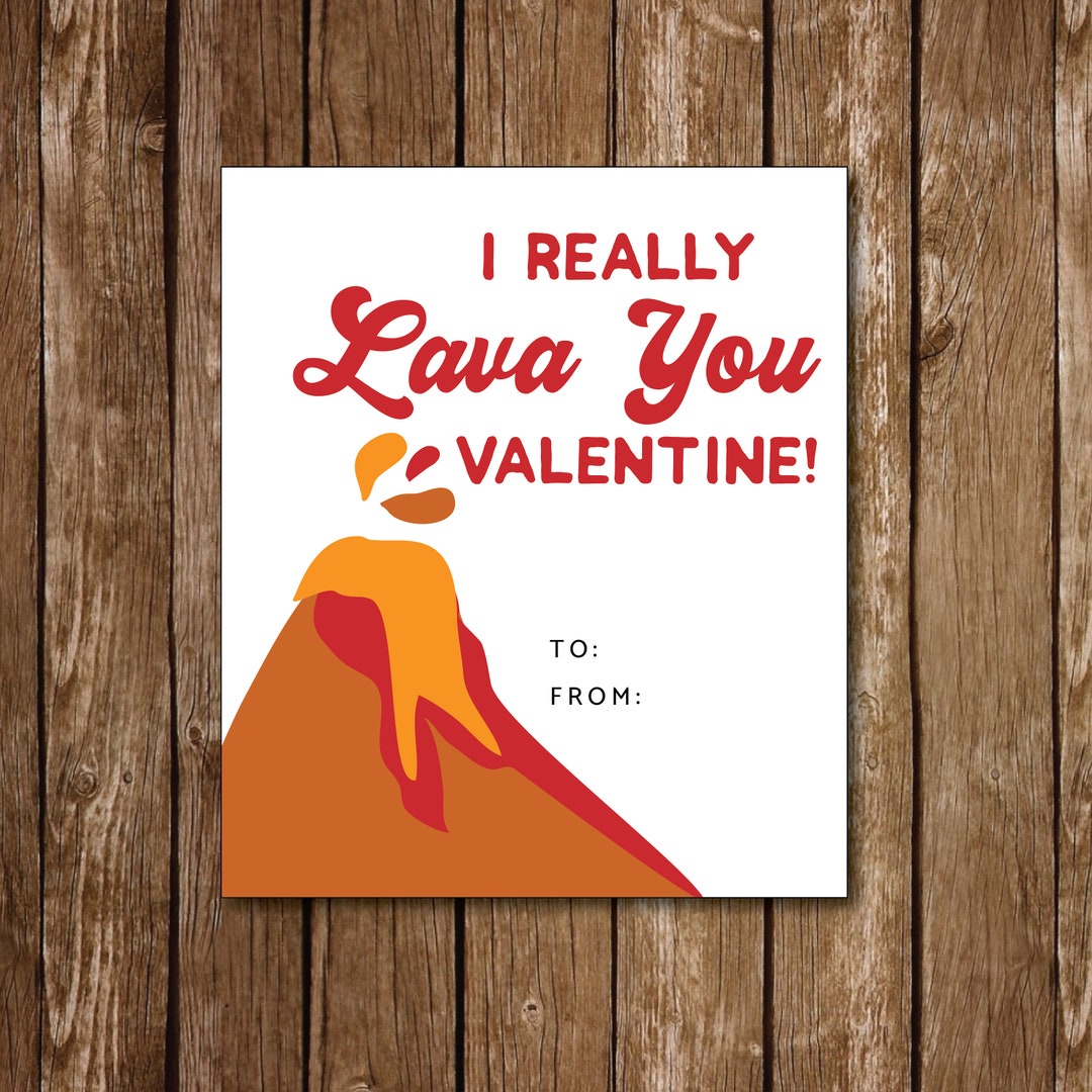 Lava Valentine's Cards || the Floor is Lava || Volcano Valentine || I ...