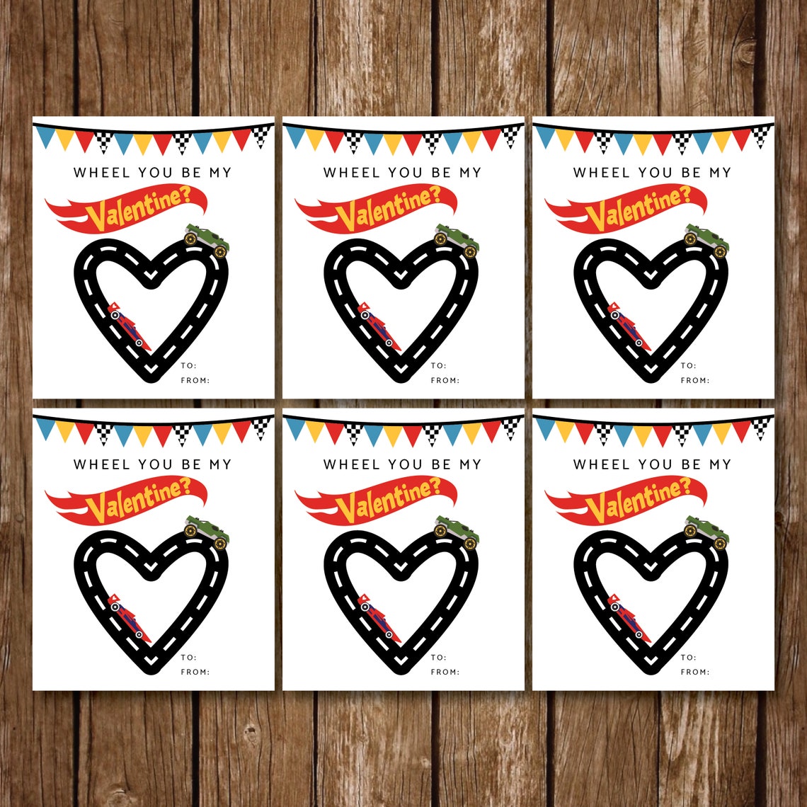 Car Party Valentine's Day Cards Cars Race Cars - Etsy