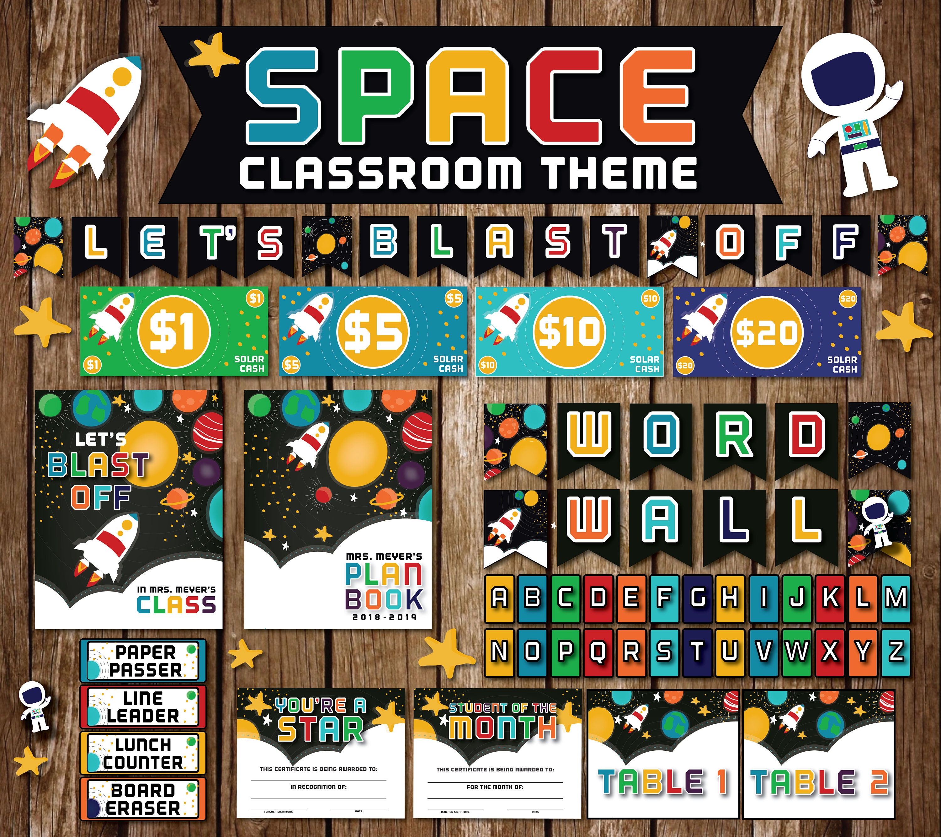 SPACE CLASSROOM THEME Let's Blast Off Teacher's - Etsy UK