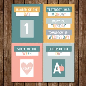 HOMESCHOOL Wall Calendar || Months, Days, Letters, Numbers, Weather ...