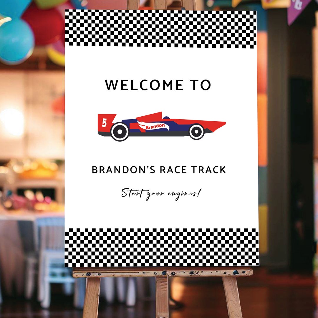 CAR PARTY Welcome Sign|| Car Party || Race Cars || Birthday Party ...