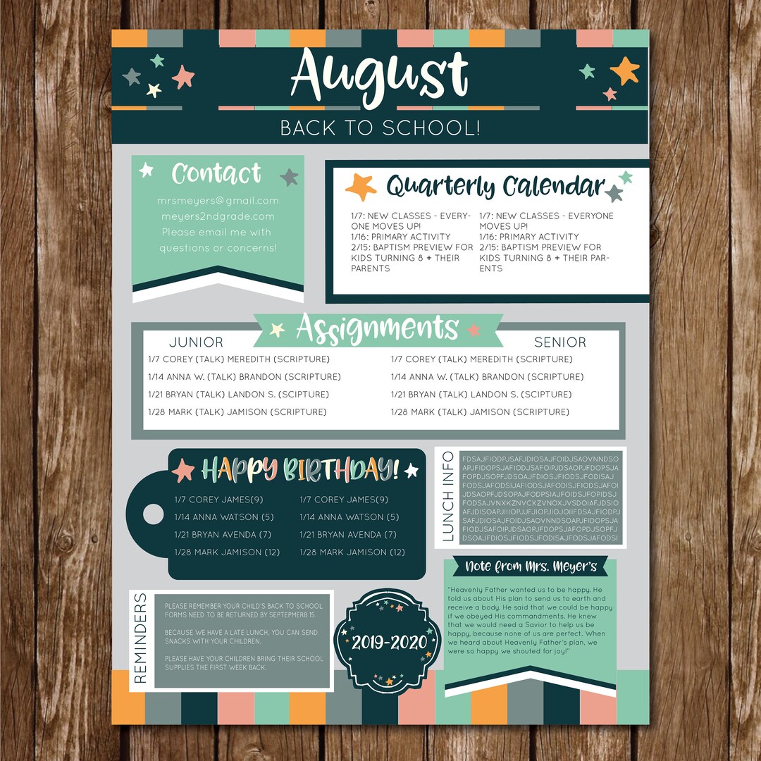 CLASSROOM NEWSLETTER || Teacher Newsletter || Back to School || School ...