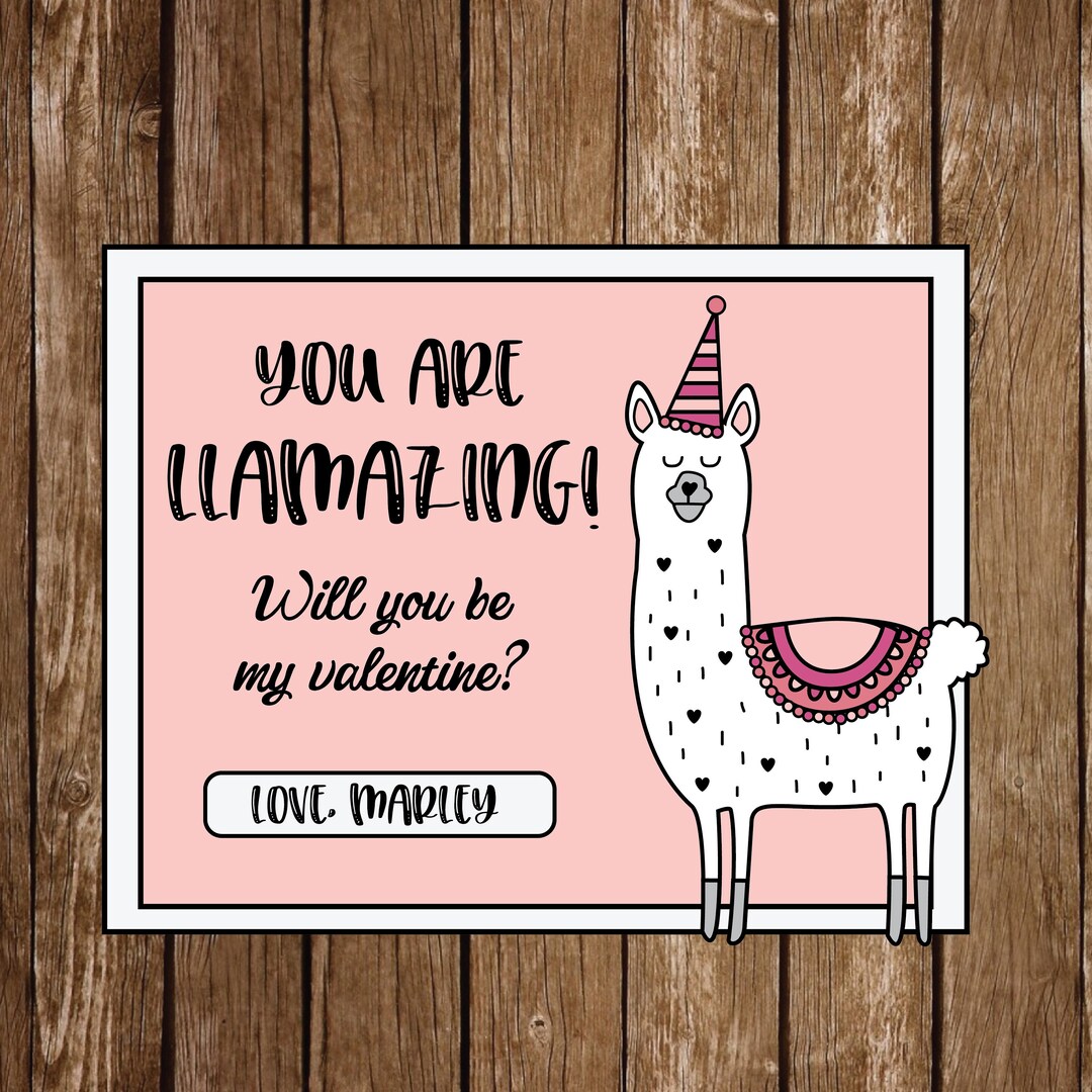 Llama Valentine Cards || You Are Llamazing || Llama || Valentine's Day ...
