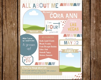 ALL ABOUT ME Canva Template || Student of the Week || Star Student ...