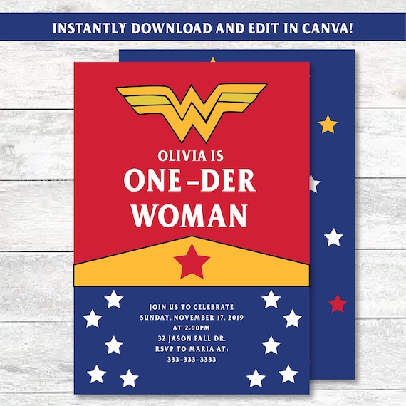 Wonder Woman Invitations Wonder Woman Birthday Invitation We Are