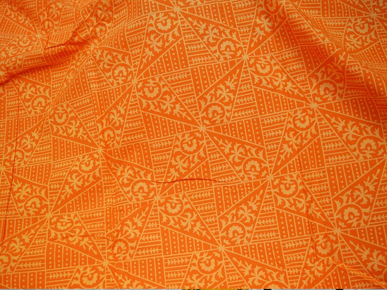 Orange block print Quilting Cotton Fabric Indian cotton fabric | Etsy