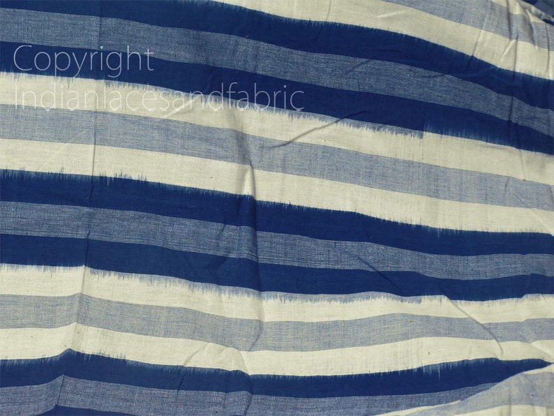 Blue Ikat Fabric Sold by the Yard Handloom Upholstery Fabric - Etsy