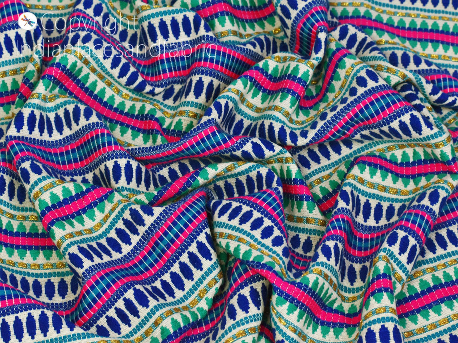 Indian Cotton Fabric Sold by the Yard Handloom Woven Textile - Etsy