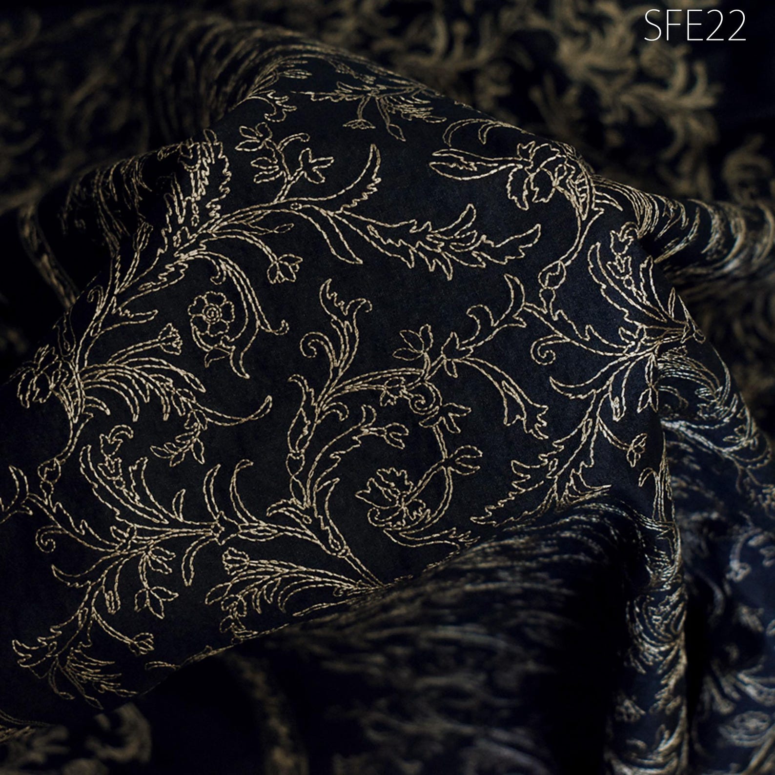 Pure Tussar Silk Embroidered Fabric by the Yard Indian Embroidery Raw ...
