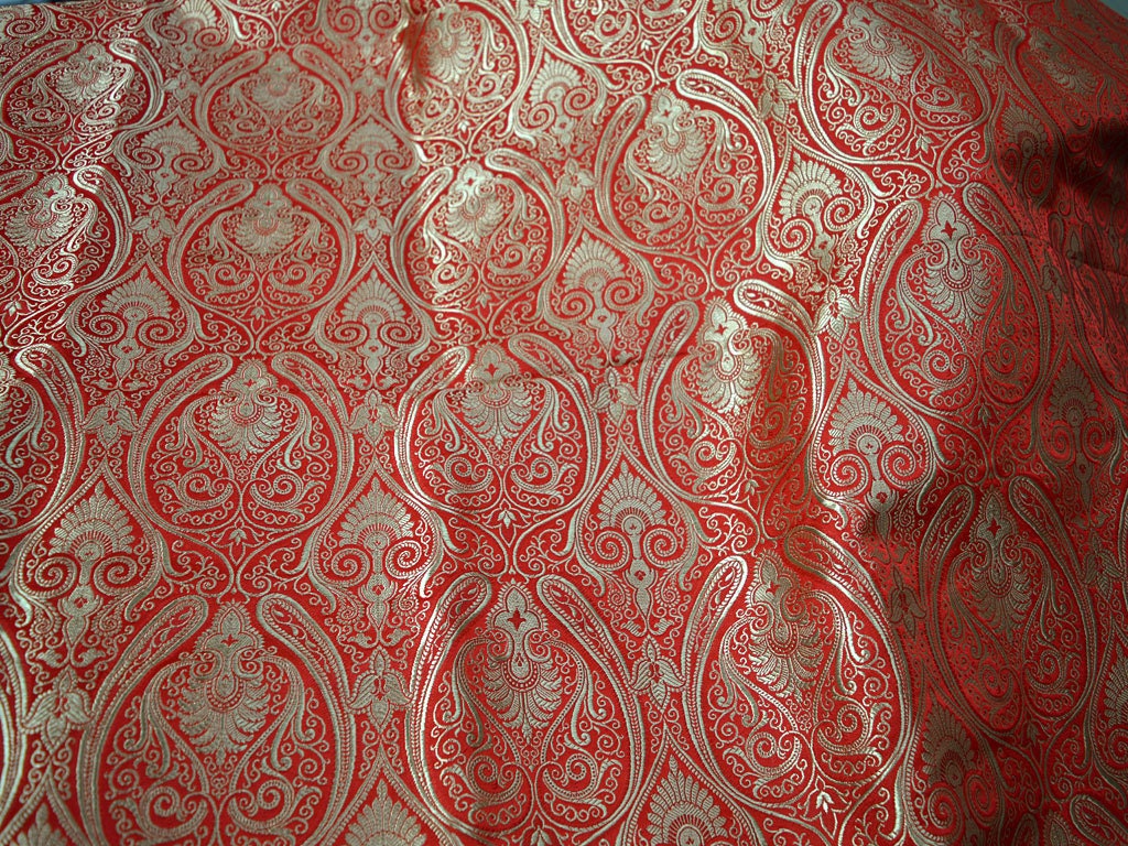 Red Brocade Fabric by the Yard for Wedding Dress Fabric - Etsy