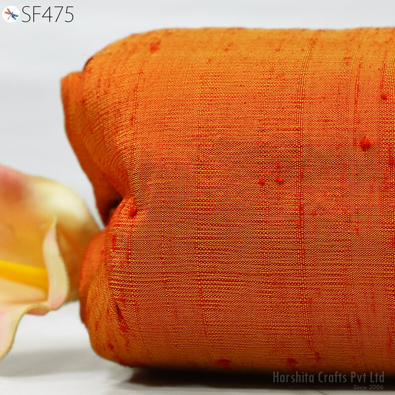 Iridescent Silk Red Yellow Pure Dupioni Fabric Yardage Wedding ...
