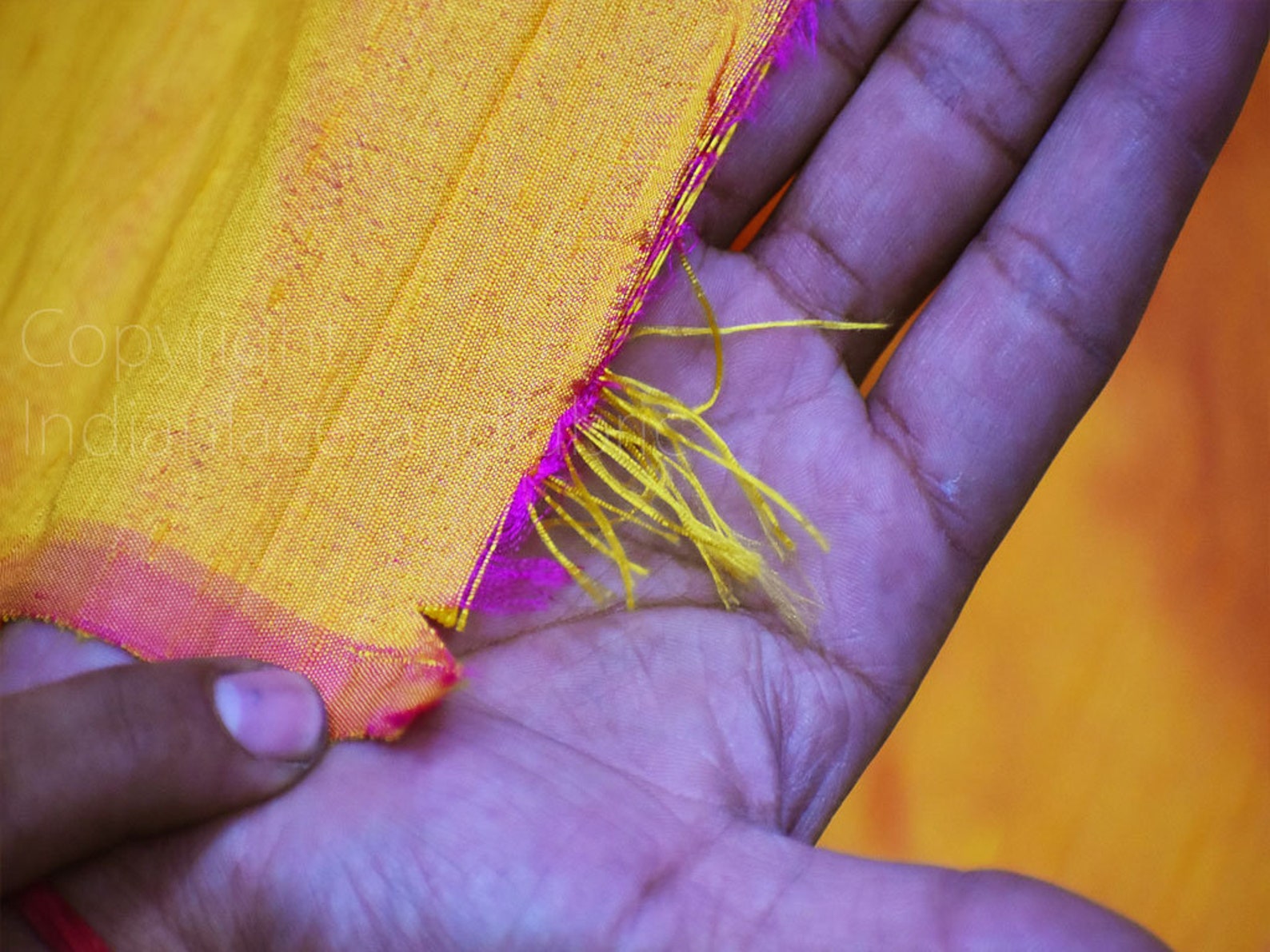 Iridescent Yellow Fuchsia Indian Pure Dupioni Raw Silk Fabric | Etsy