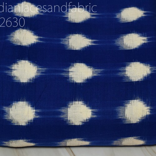Blue Ikat Fabric Yardage Handloom Upholstery Fabric Cotton - Etsy