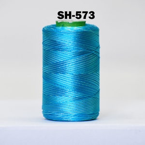 Turquoise Blue / White Silk Thread Spool, Art Silk Thread, Hand/machine ...