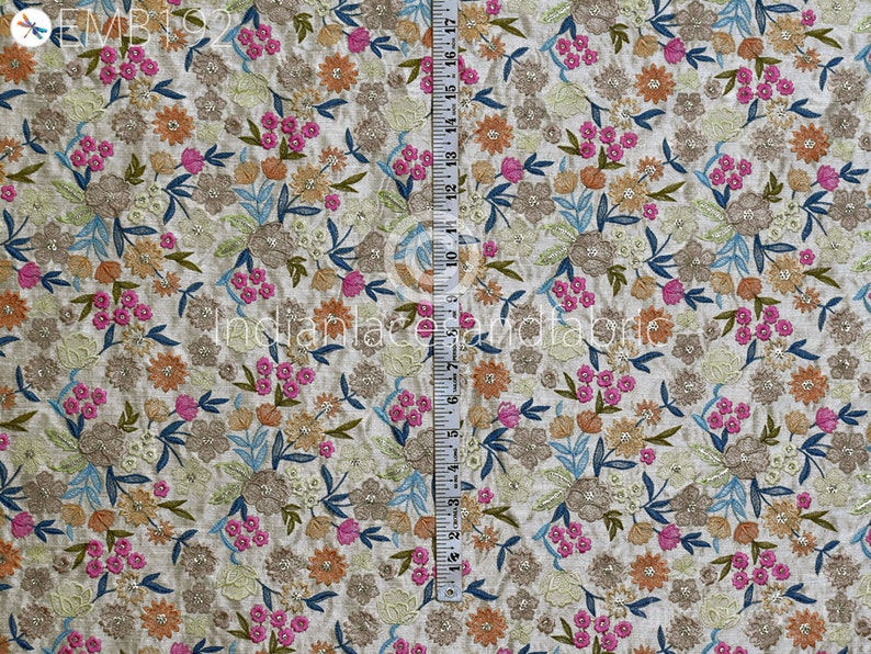 Indian Embroidered Fabric by the Yard Sewing DIY Crafting - Etsy