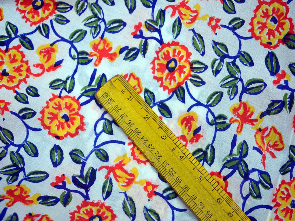 Block Print Cotton Fabric by the yard Hand Printed Fabric | Etsy