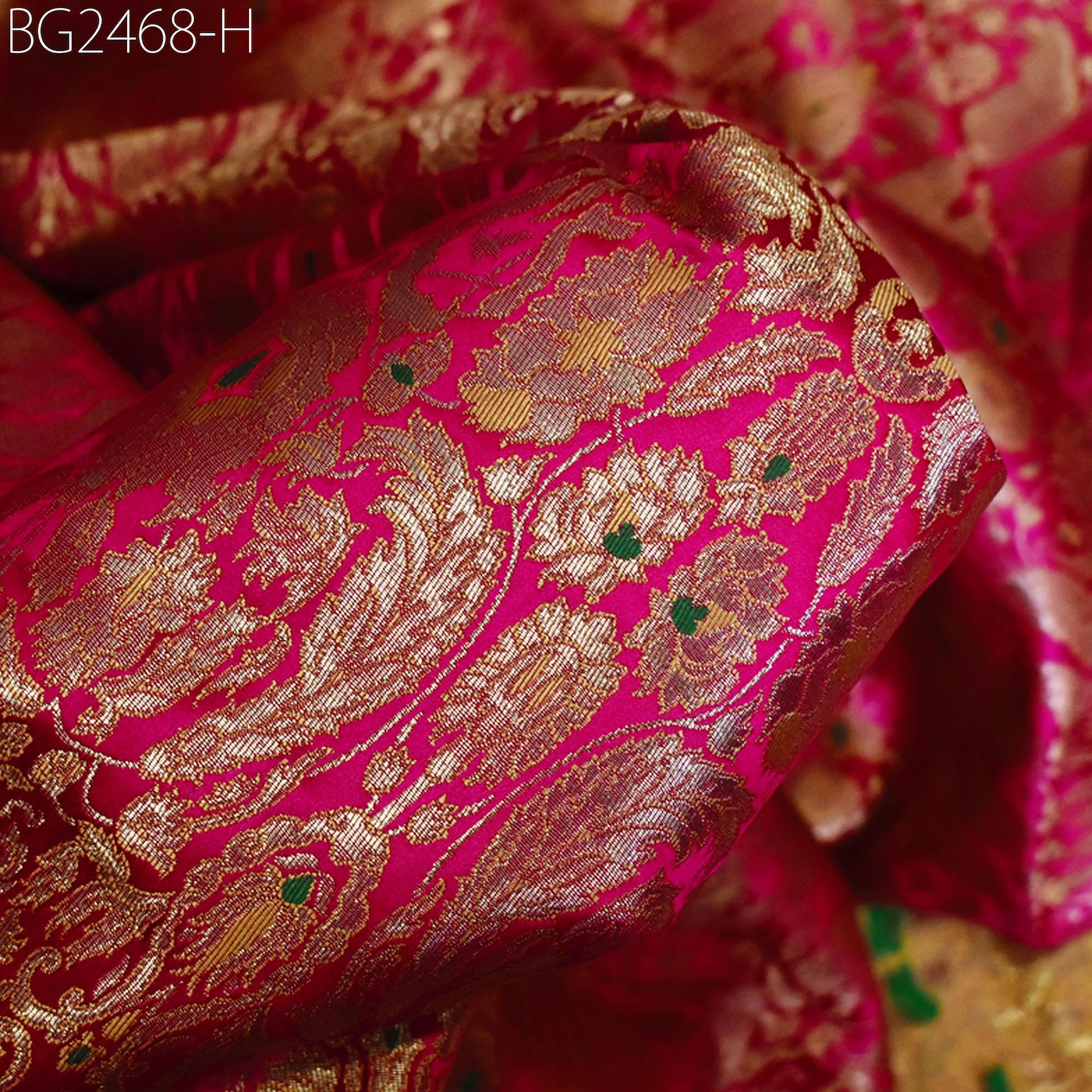Magenta Brocade Fabric by the Yard Indian Banarasi Wedding Dress ...