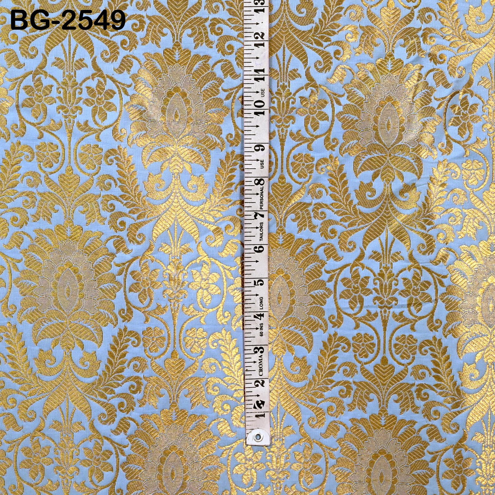 Light Blue Brocade Fabric by Yard Indian Winter Wedding Dress Brides ...