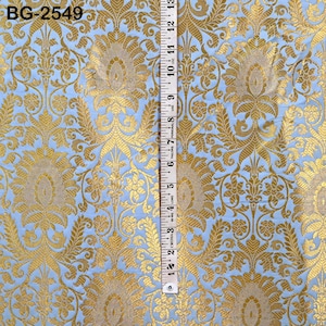 Light Blue Brocade Fabric by Yard Indian Winter Wedding Dress Brides ...