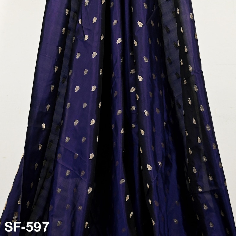 70gsm Pure Mysore Silk Fabric by the Yard Brocade Zari Indian Wedding ...