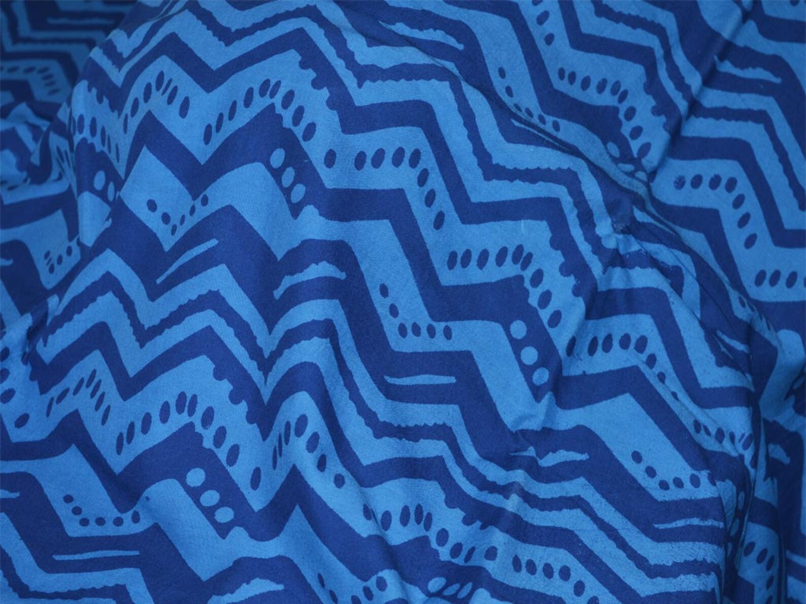 Blue Geometric Fabric Indian Fabric by the Yard Screen Printed - Etsy