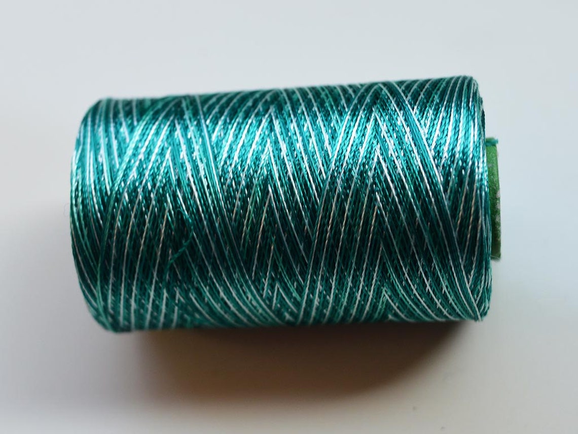 Sea Green and White Silk Thread Spool Art Silk Thread Hand - Etsy