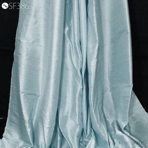 Powder Blue Pure Dupioni Fabric Shantung Raw Silk by the Yard Indian ...