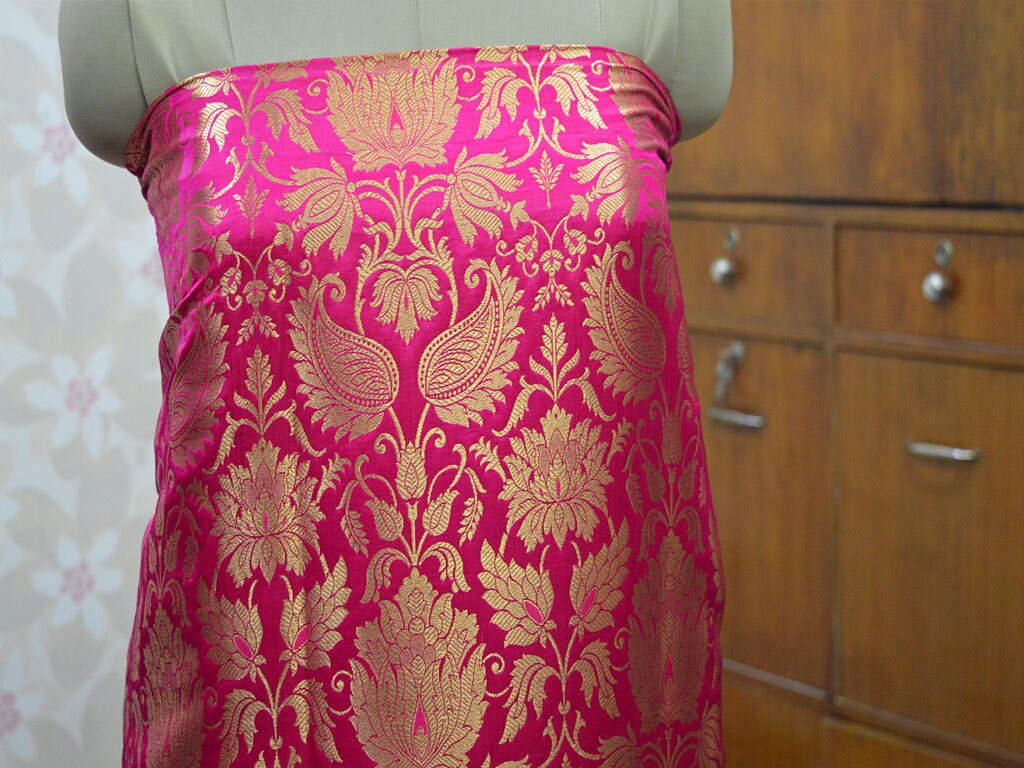 Magenta Indian Brocade Bridesmaid Lehenga Wedding Dresses | Etsy