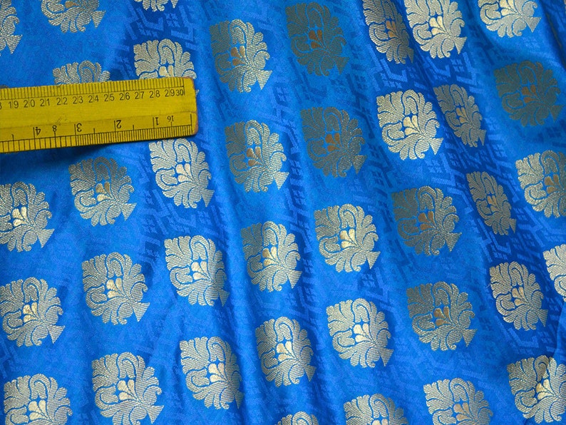 Turquoise Brocade Fabric by the Yard Bridal Wedding Dress - Etsy